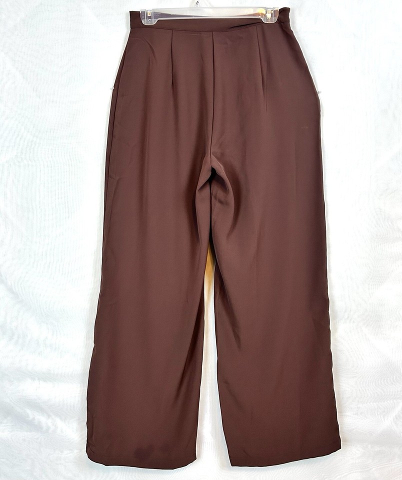 New Womens Brown Wide Split Leg Pants / size small | eBay