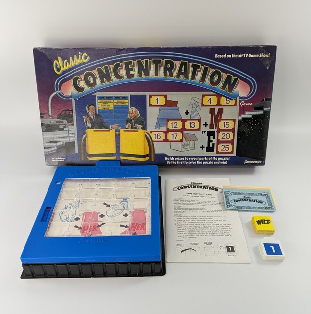 Vintage 1988 Classic Concentration Board Game 100 Complete Pressman for ...