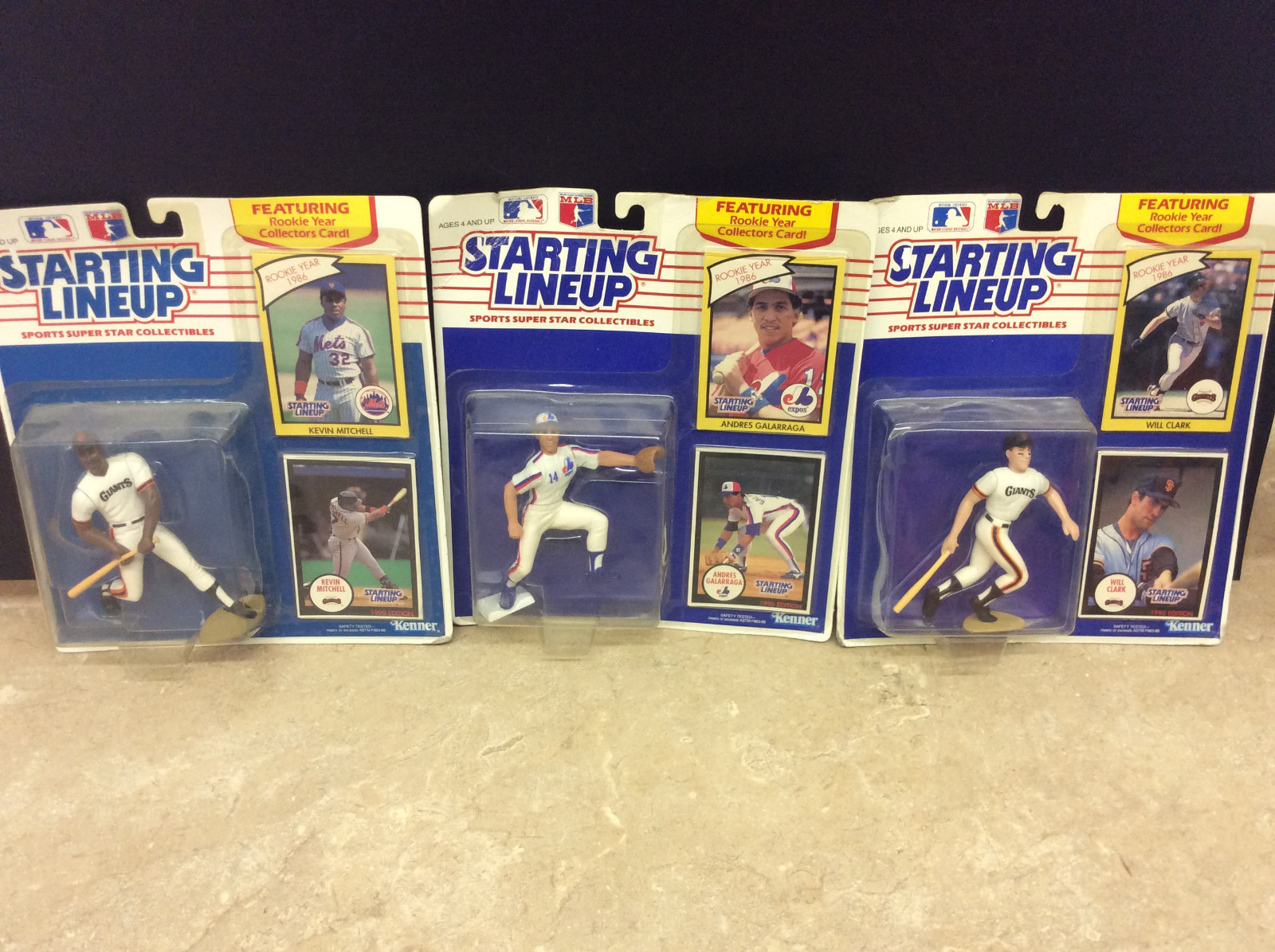 Lot of 3 New 1990 Starting Lineup Figures Will Clark, Kevin Mitchell ...