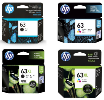 HP #63 / 63XL / Black / Tri-Colour Ink Cartridge Deskjet 2130 2131 3630 ...