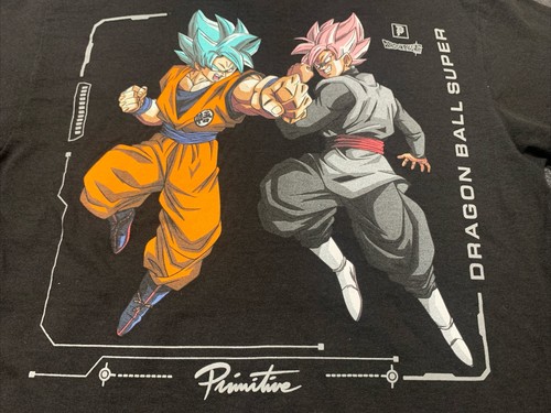Dragon Ball Super x Primitive T Shirt SSB Goku vs SSR Goku Black Mens ...