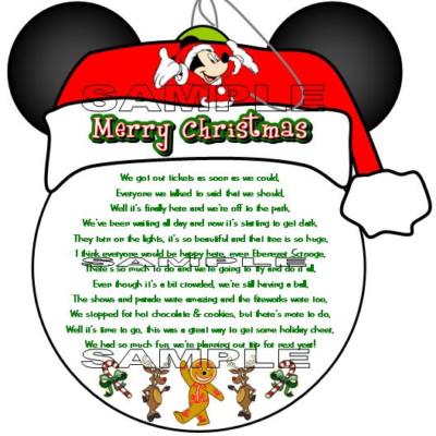 Disney Mickey's Very Merry Christmas Party Poem Scrapbook Paper Die Cut ...