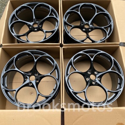 FOR ALFA ROMEO STELVIO QV 21" GLOSS BLACK FULL FORGED WHEELS RIMS 21X9 ...