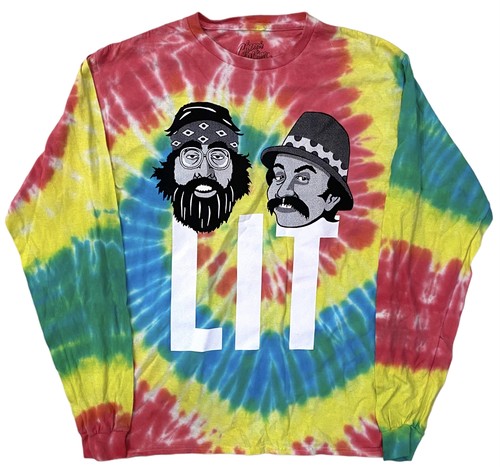 Cheech and Chong Men's Officially Licensed Lit Tie Dye Long Sleeve Tee ...