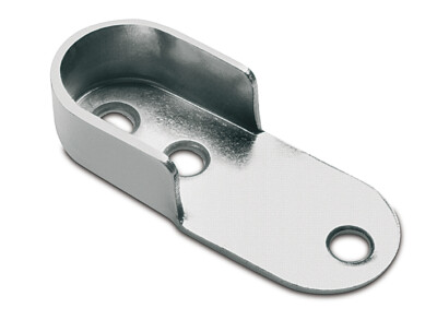 Wardrobe End Supports Brackets for Oval Hanging Rails Steel Chrome ...