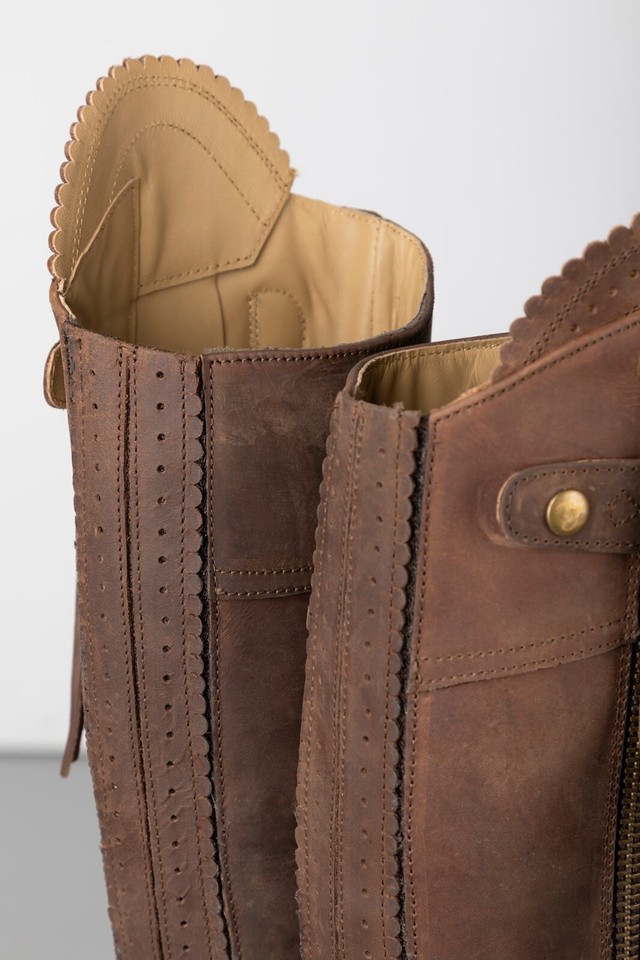 Ladies Tall Leather Country Boot Women's Full Zip Spanish Riding Boot ...