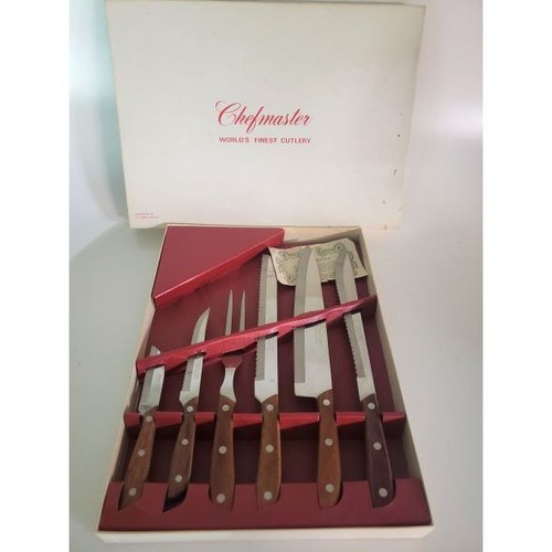 Vintage Chefmaster Kitchen Delite Stainless Steel Cutlery Knife Set 6 ...