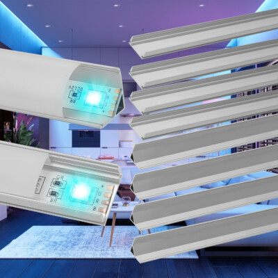 10x 1m LED Aluminium Profil Leiste für LED Streifen Alu Schiene Leucht ...