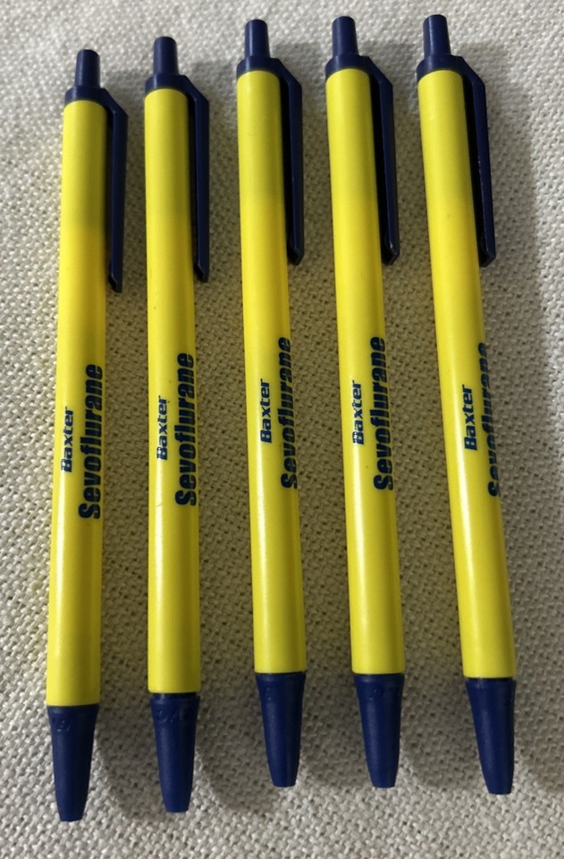 Vintage Pen Baxter Sevoflurane Set Of 5 Drug Rep Pens Pharma Swag | eBay