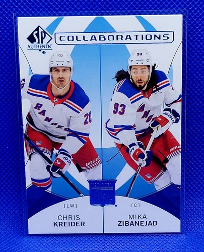 2024-25 SP Authentic Blue Collaborations Chris Kreider Mika Zibanejad # ...