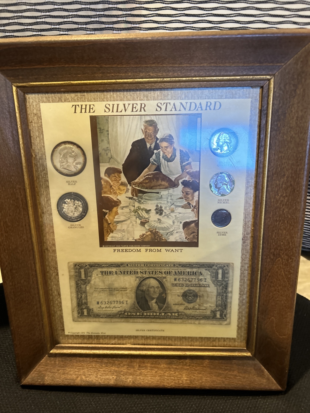 FRAMED COIN COLLECTION-THE SILVER STANDARD-NORMAN ROCKWELL-FREEDOM FROM ...