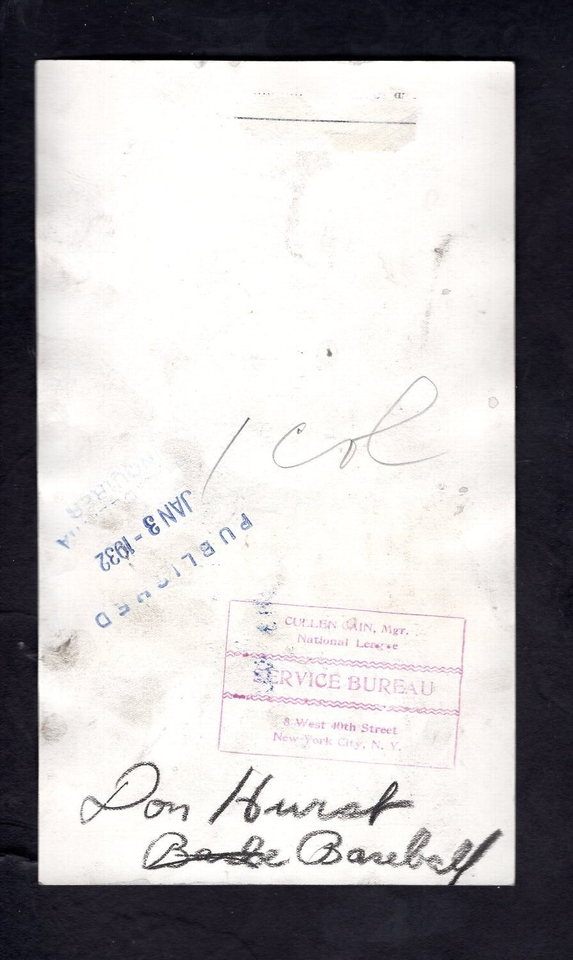 Don Hurst 1932 Type 1 Press Photo Philadelphia Phillies | eBay