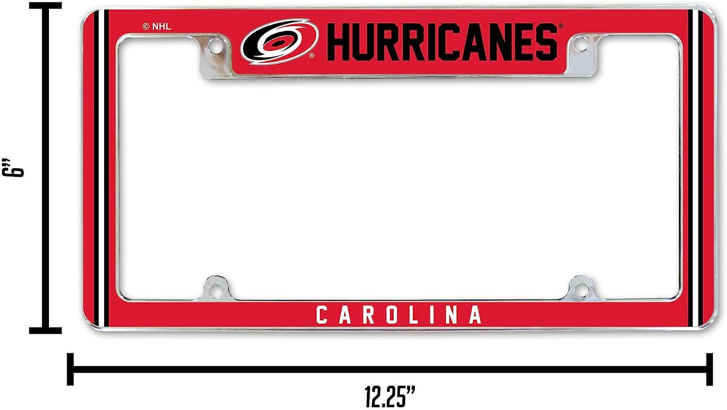 Carolina Hurricanes Chrome License Plate Frame w/ Full Frame Team Color ...
