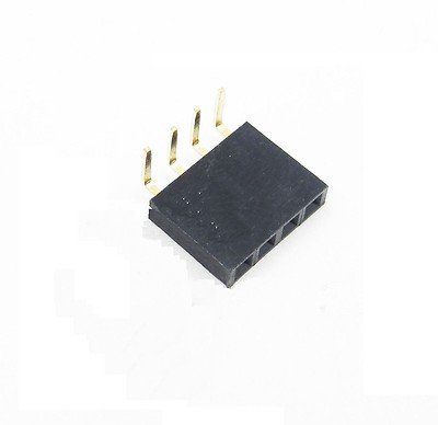 10PCS 1x4Pin Header Right Angle Female Single Row Socket Connector 2 ...