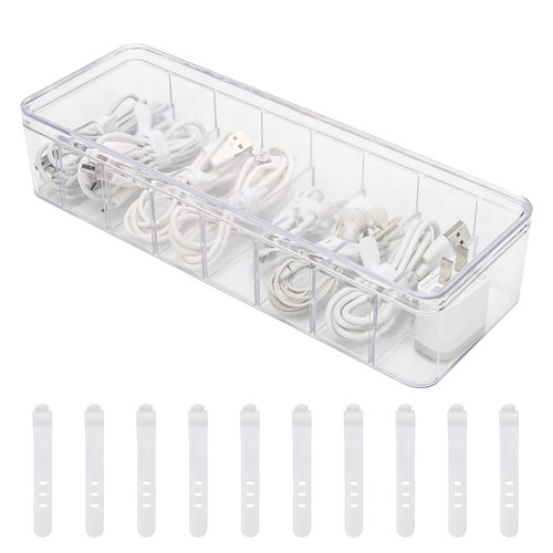 Cable Organizer Storage Box Plastic Cable Cord Management Box Power ...