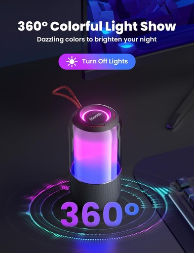 RIENOK Bluetooth Speaker Wireless Portable Waterproof Garden Party ...