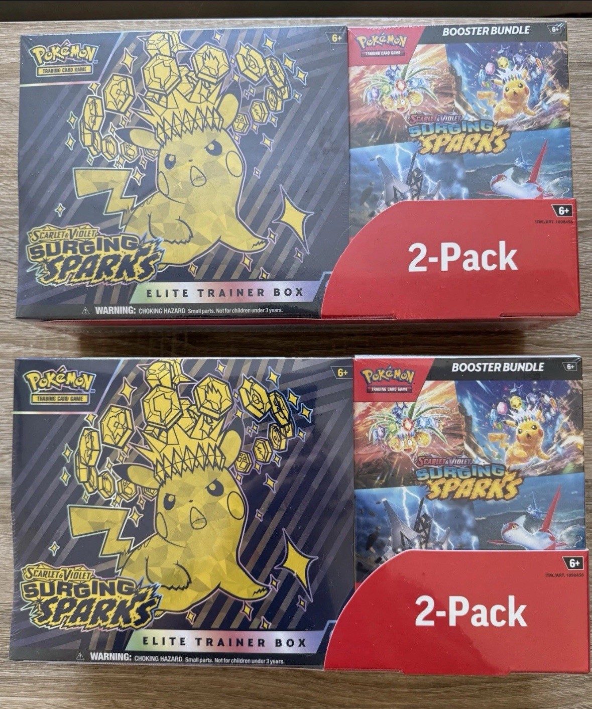 Surging Sparks Costco 2-pack Bundle (2 ETBs & 2 Booster Bundles) | eBay