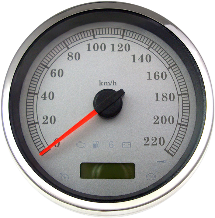 Drag Specialties 5" Programmable Electronic Speedometers White Face 220 ...