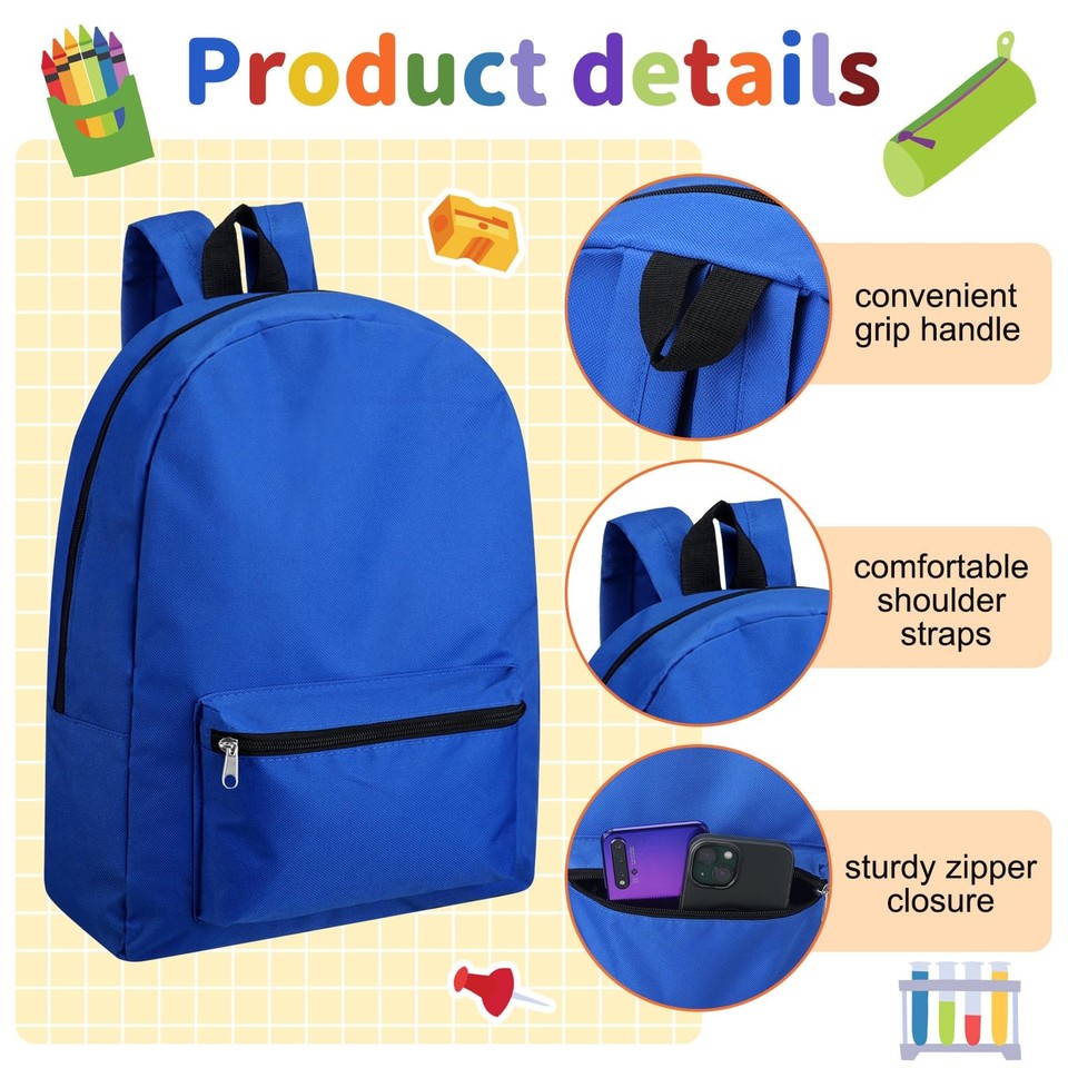 12 Pcs 17" Backpacks with 144 Pcs School Supplies Kits Includes Markers ...