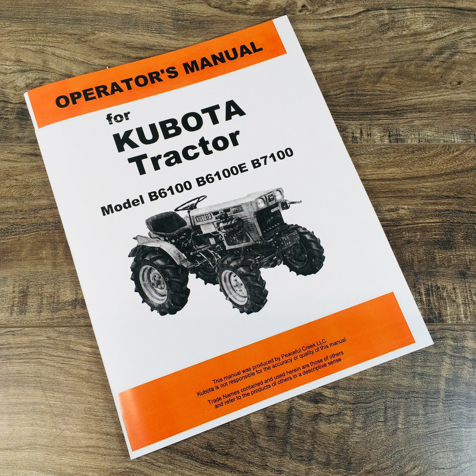 Kubota B6100 B6100E B7100 Tractor Operators Manual Owners Book ...