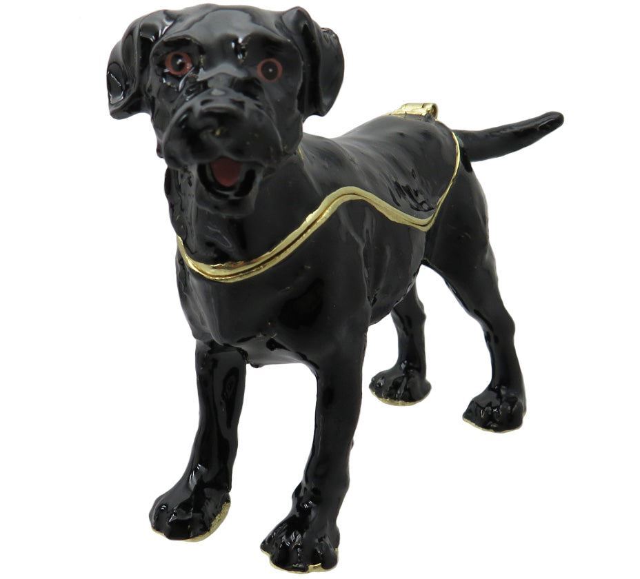 Black Labrador Jeweled Trinket Box with Austrian Crystals | eBay