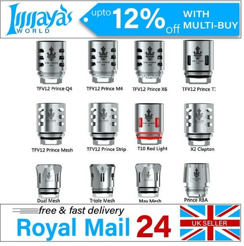 3x SMOK TFV12 Prince Coils Q4 M4 X6 T10 X2 Strip Dual Triple Max Mesh ...