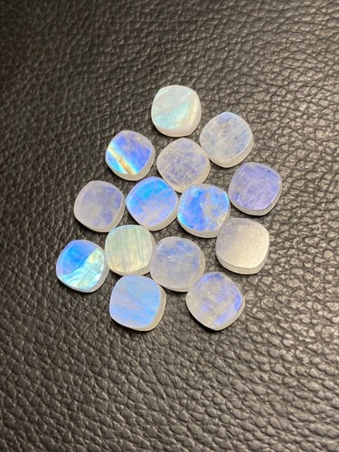 5 Pcs Rainbow Moonstone Cushion Both Side Flat Back 10x10mm - 15X15mm ...