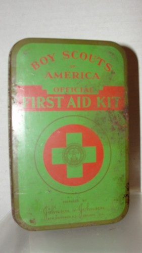 VINTAGE BOY SCOUT FIRST AID KIT - METAL BOX WITH COLLECTABLE CONTENTS ...