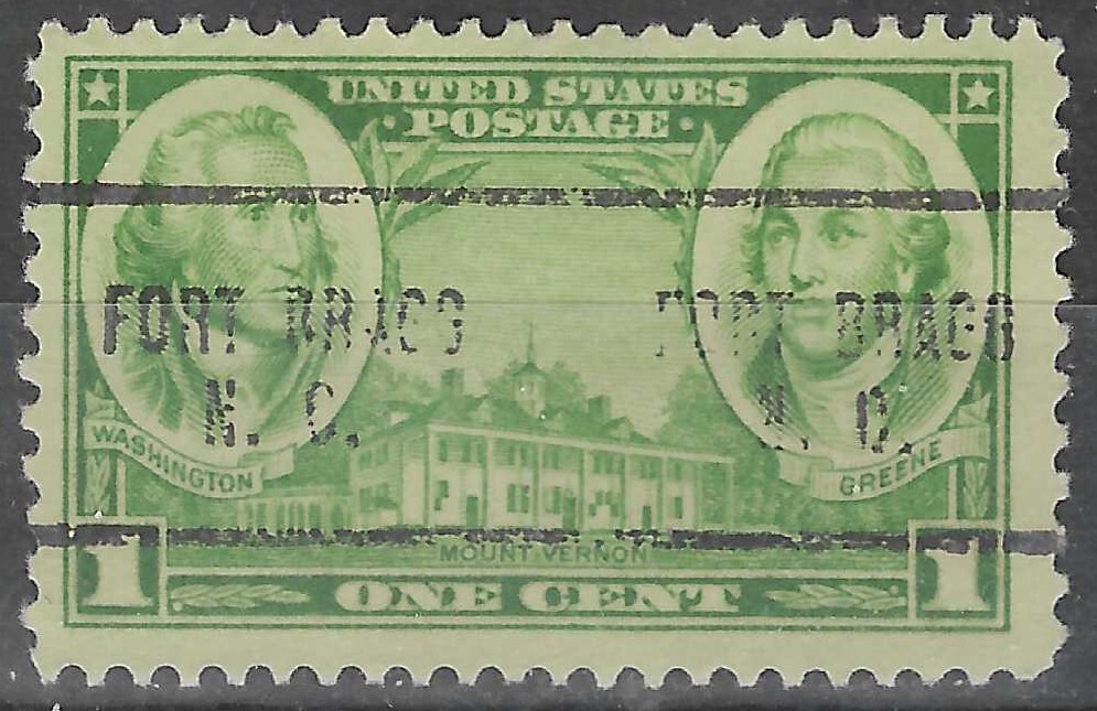 NORTH CAROLINA PRECANCELS, 1c MOUNT VERNON, FORT BRAGG, TYPE 704 | eBay