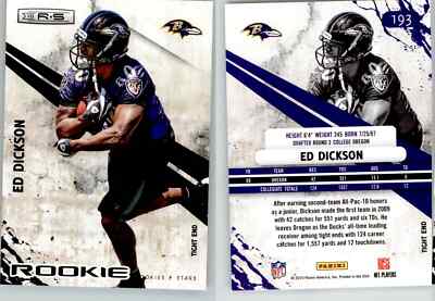 Ed Dickson 2010 Rookies & Stars #193 Ravens RC Rookie | eBay