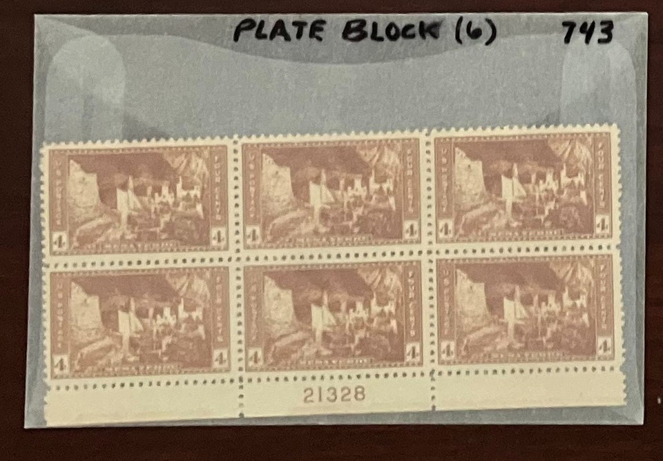 US Scott # 743 - MNH OG - Plate # Block of 6 Stamps | eBay