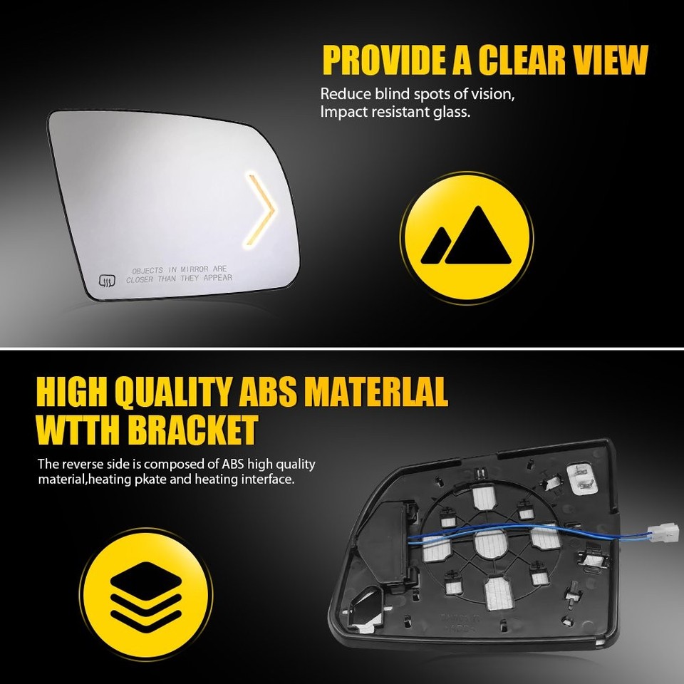 Right Side Heated Mirror Glass for Toyota Sequoia Tundra 2007-2020 ...