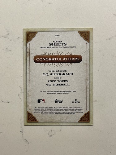 2022 Topps Gypsy Queen Autographs Gavin Sheets RC Rookie Card Auto #GQA ...