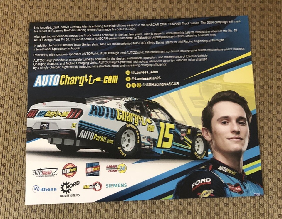 Nascar Xfinity Driver #15 Lawless Alan Auto Chargit Mobile 2024 ...