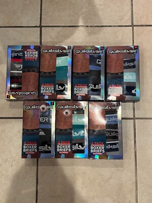 QUICKSILVER MEN'S 4 PACK Performance Nylon BOXER BRIEFS FLY FRONT NWT ...
