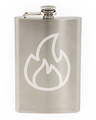 Tattoo Style Fireball Flame Hand Etched Hip Flask 8oz | eBay