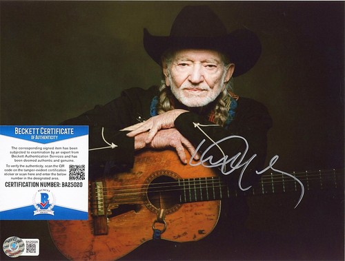 -WILLIE NELSON- BECKETT BAS Signed/Autograph/Auto 8x10 Country Music ...
