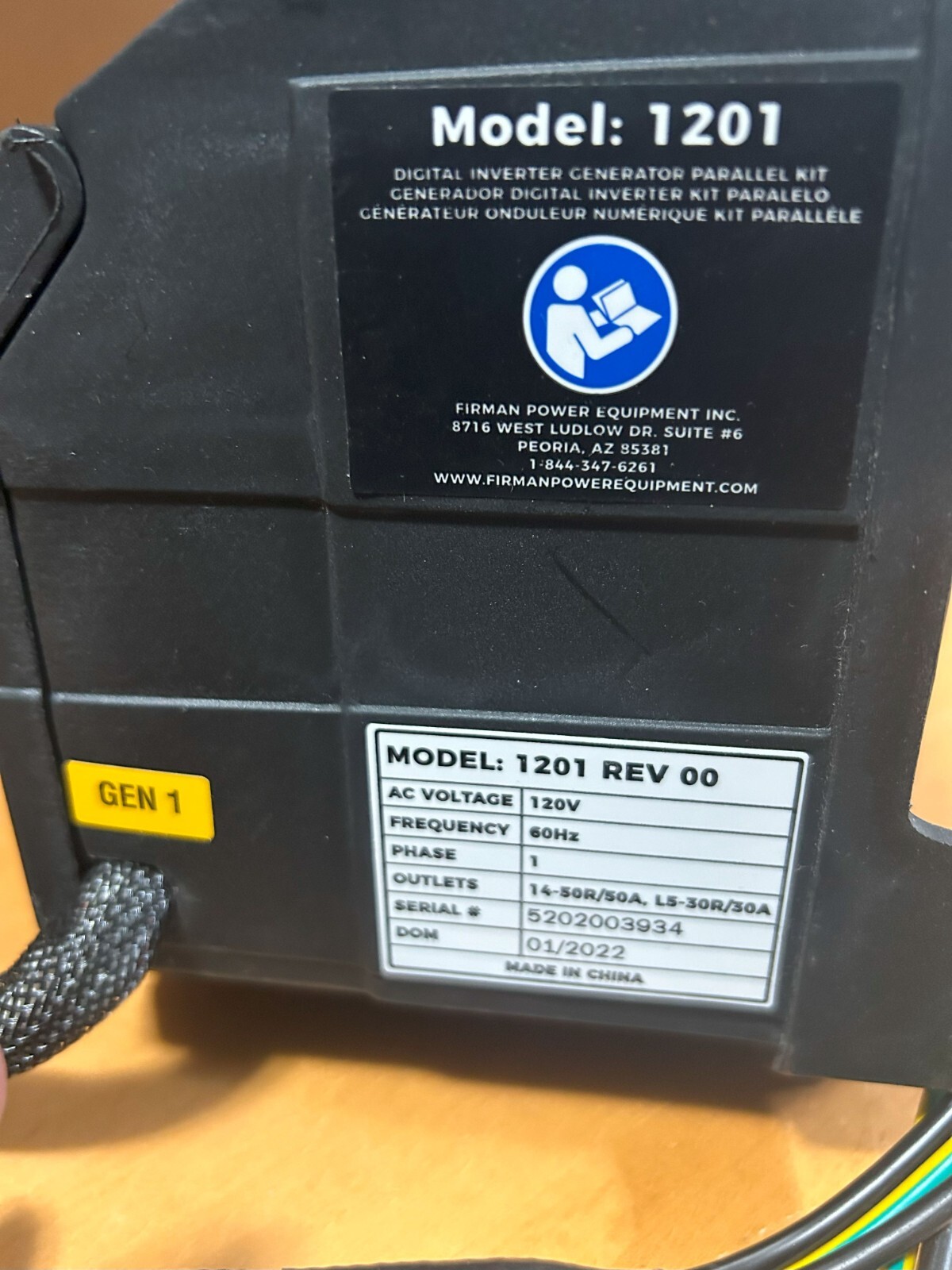 NEW FIRMAN 50A PORTABLE GENERATOR PARALLEL KIT - MODEL 1201 | eBay