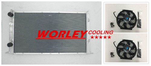 2 ROW Aluminum Radiator + FAN for Volkswagen VW Golf MK3 GTI VR6 1994 ...