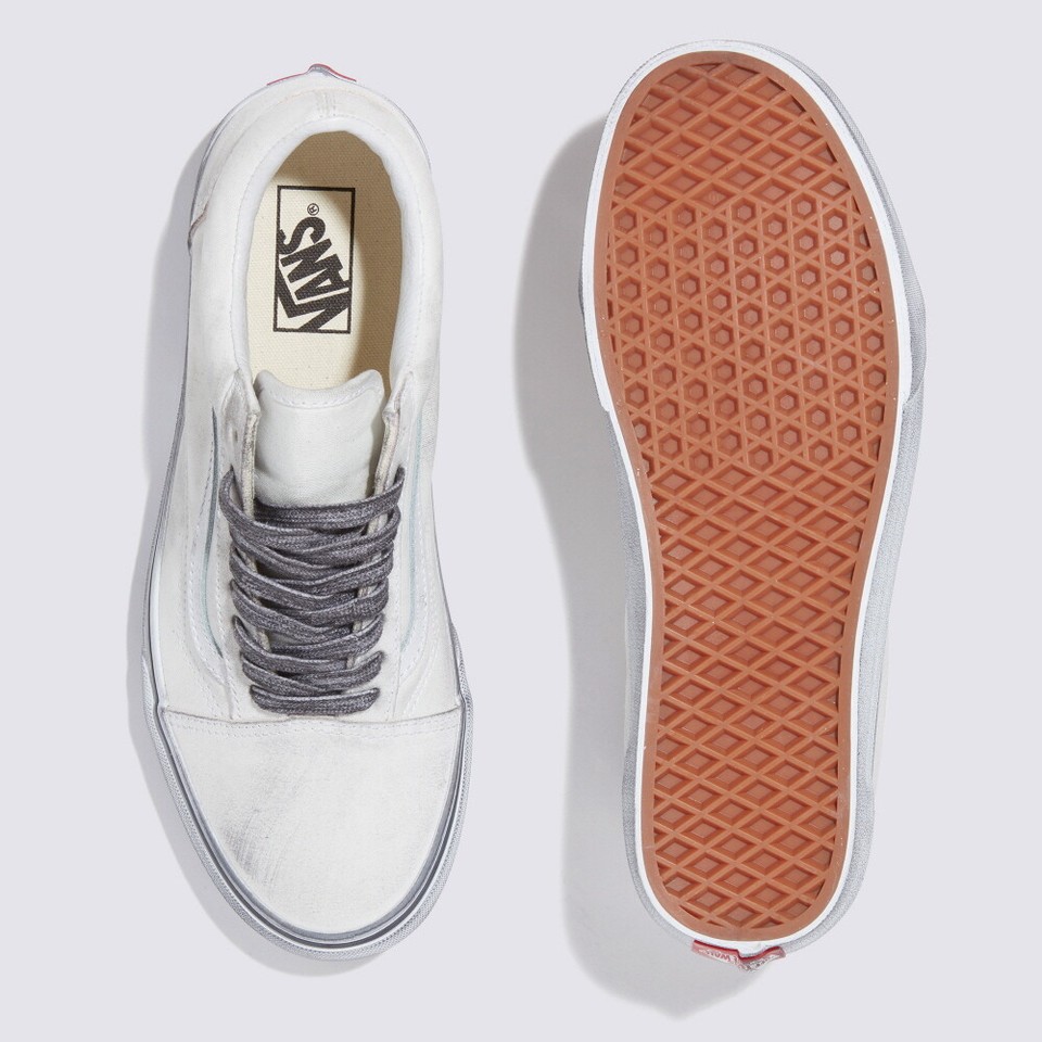 Vans Stressed Old Skool Sneakers Shoes White/White VN0007NTWWW US 4-13 ...