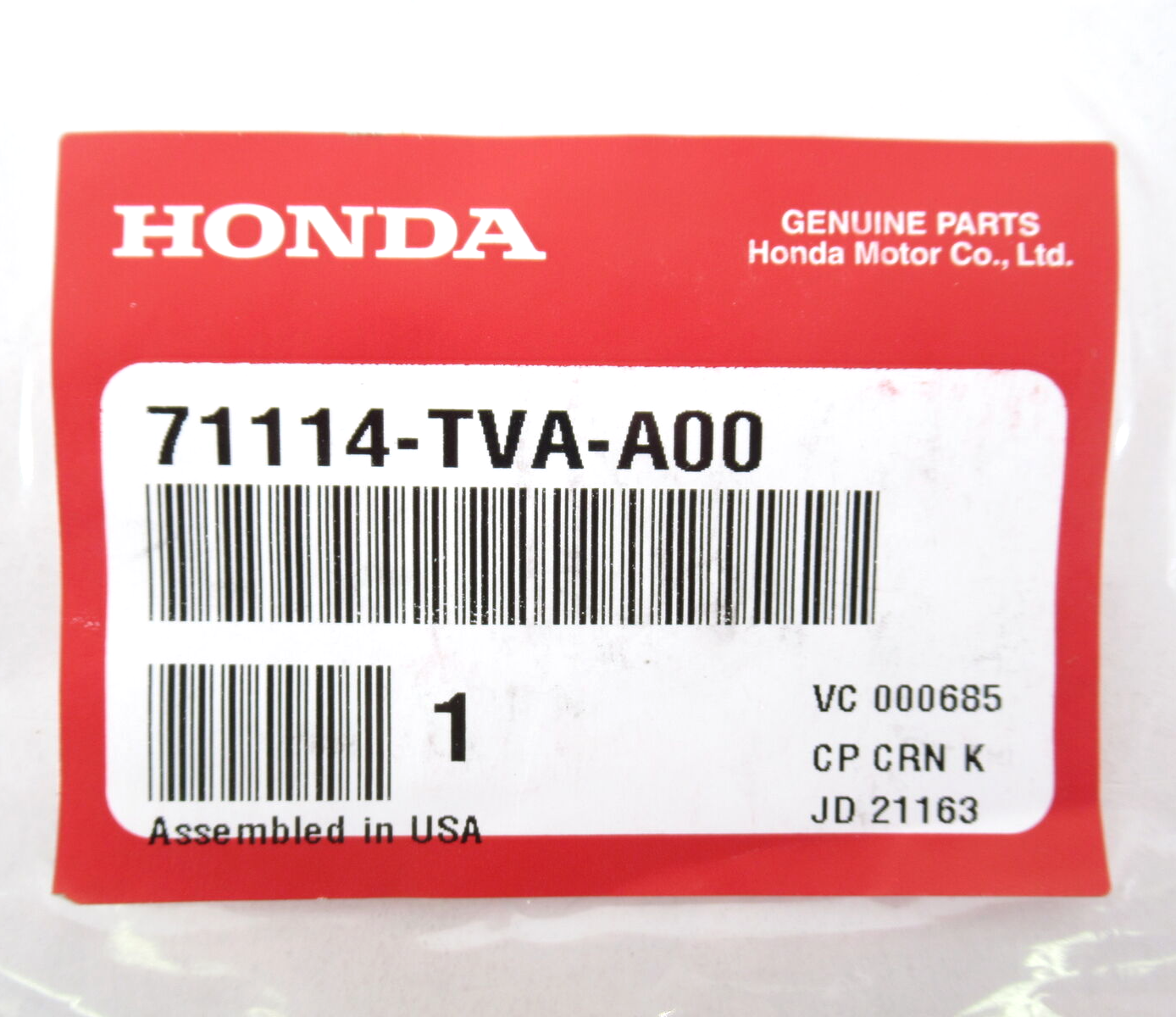 Genuine OEM Honda 71114-TVA-A00 Passenger RH Front Bumper Garnish 2018 ...