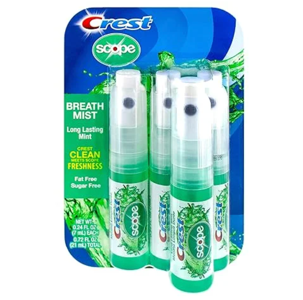 Crest Breath Mist With Scope Long Lasting Peppermint 4 units of 7mL ...