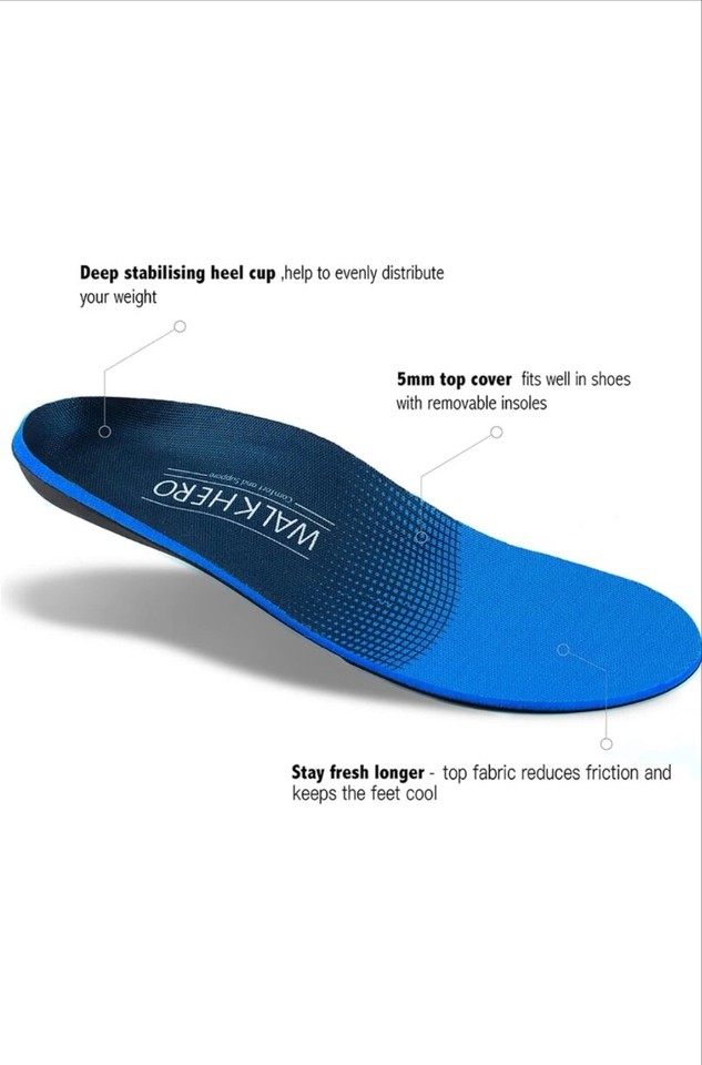 Walk Hero Inserts Relieve Plantar Fasciitis - Insoles Arch Supports New ...