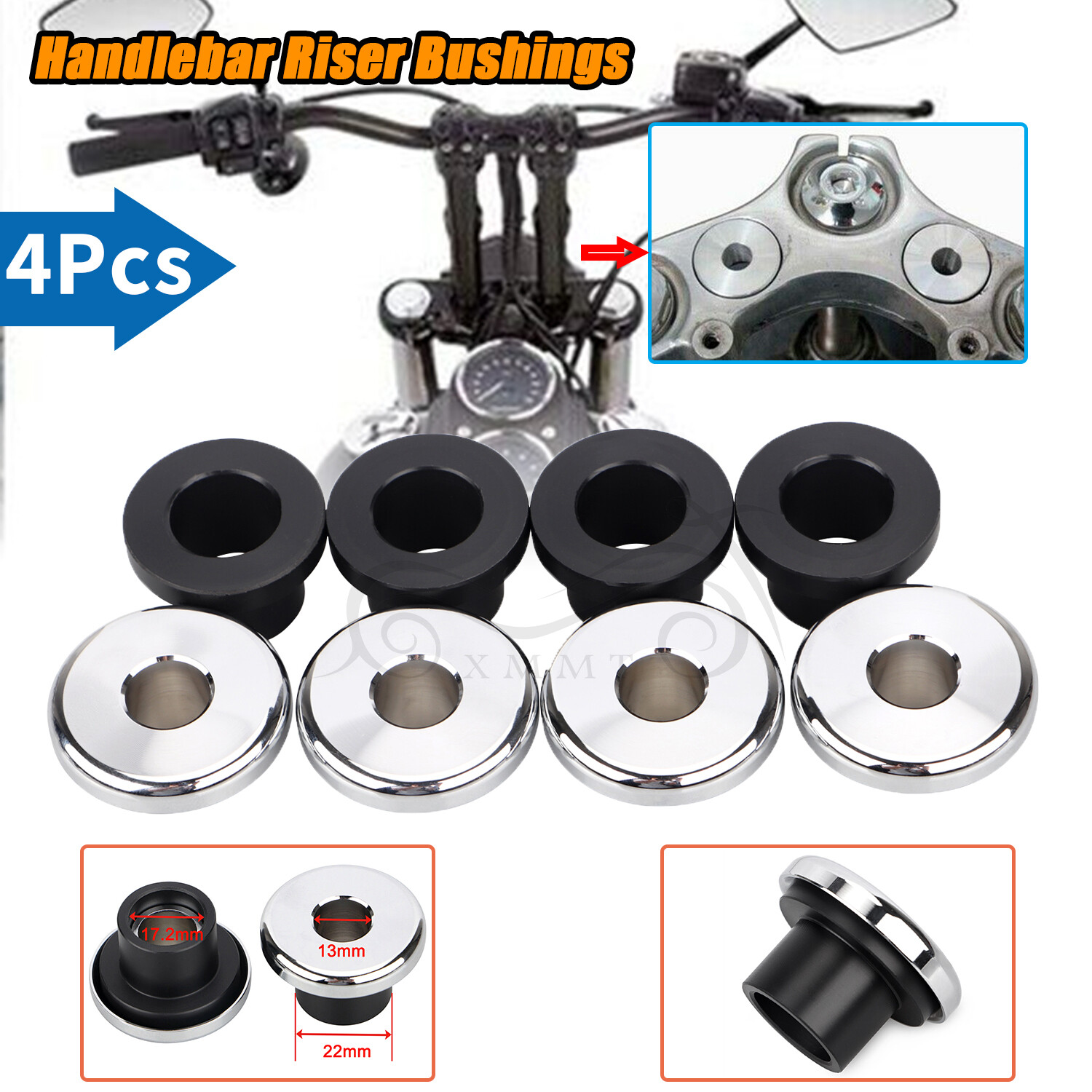 Handlebar Riser Bushings Fit For Harley Dyna FXD FXDL FXDWG Softail ...