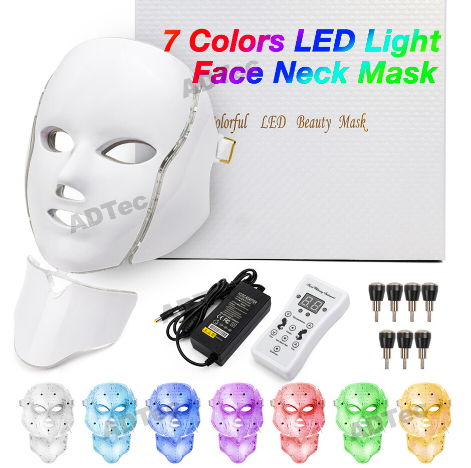 7 Colour LED Light Photon Face Mask Rejuvenation Skin Facial Wrinkle ...