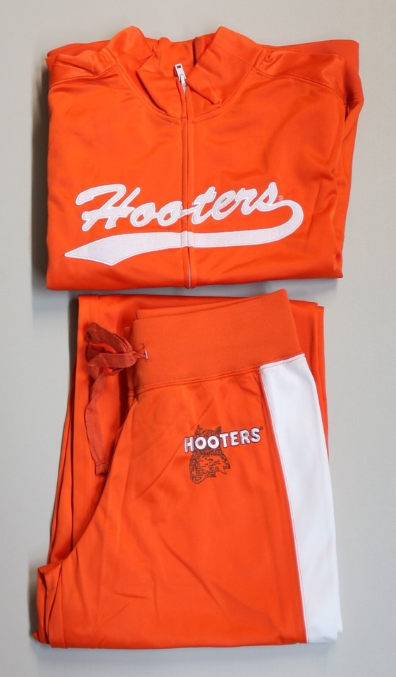 New AUTHENTIC HOOTERS Orange Jumpsuit Track Warm Up Suit Large /L ...