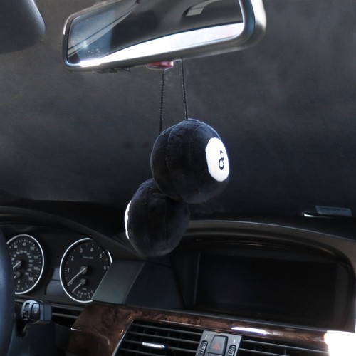 Fuzzy Hanging Rearview Mirror 8-Balls - Pair VPAFB002 vintage parts usa ...