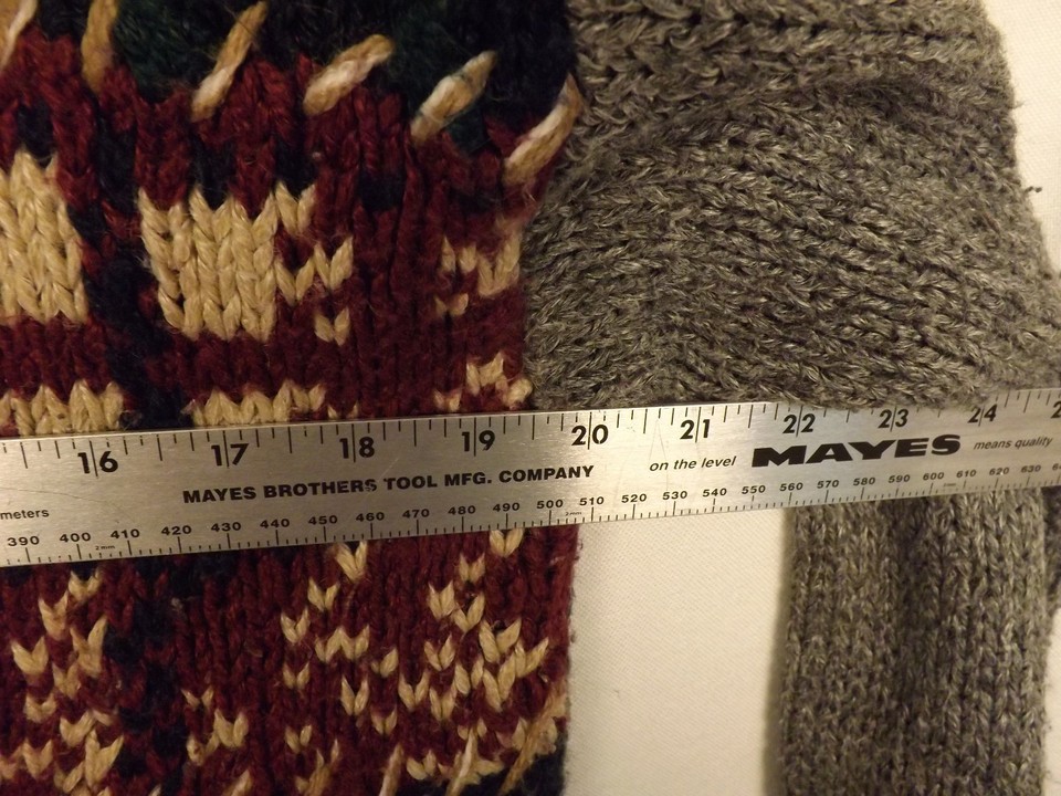 Vintage One Step Up Womens Sweater Large Hand Knit Patchwork Boho ...