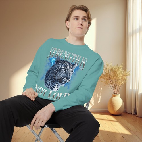 Quiet Strength Leopard Sweatshirt, Unisex Jungle Print Animal Lover ...