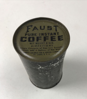 WWII US ARMY Coffee Can NOS Ration Forbes Soluble Tea & Coffee Company ...